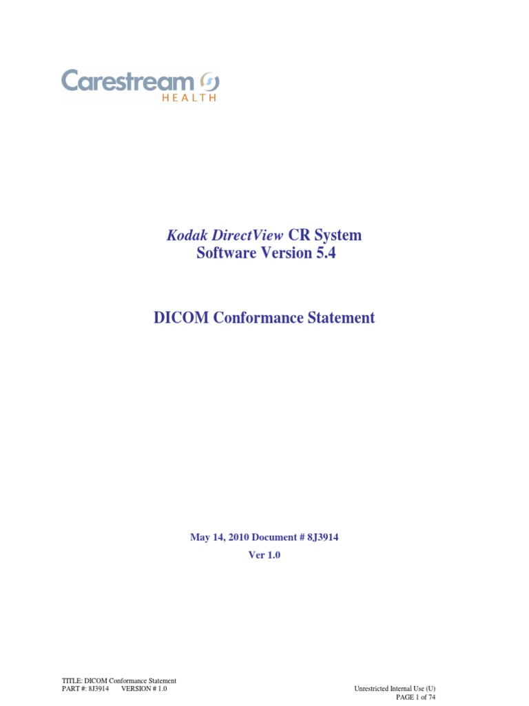 crSoftwareV5-4 Dicom 8J3914 PDF | PDF | Computing | Areas Of Computer Science