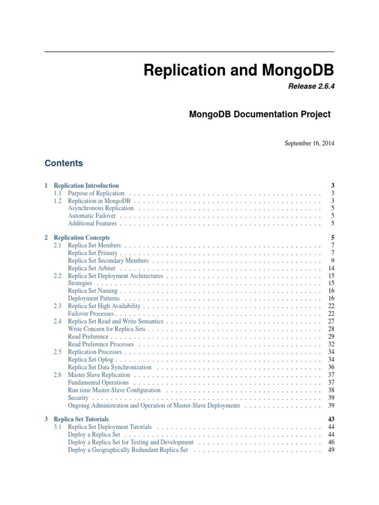 MongoDB Replication Guide PDF | PDF | Replication (Computing) | Mongo Db