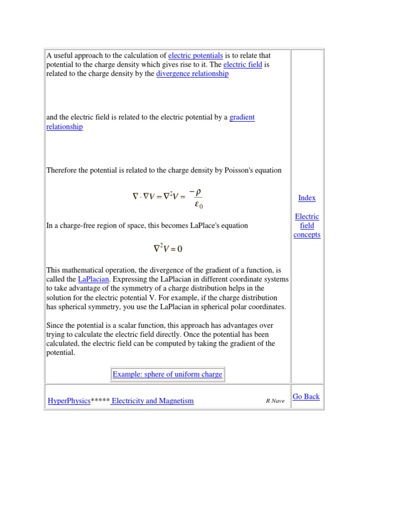 Laplace and Poisson's Equation | PDF