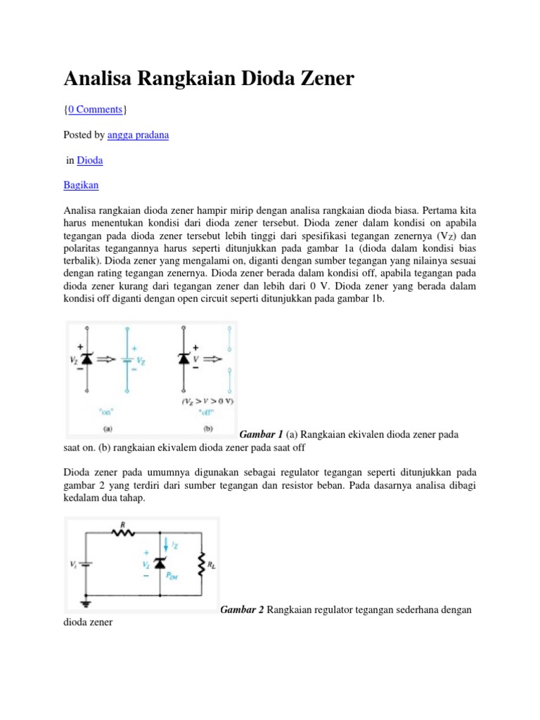 Analisa Rangkaian Dioda Zener | PDF