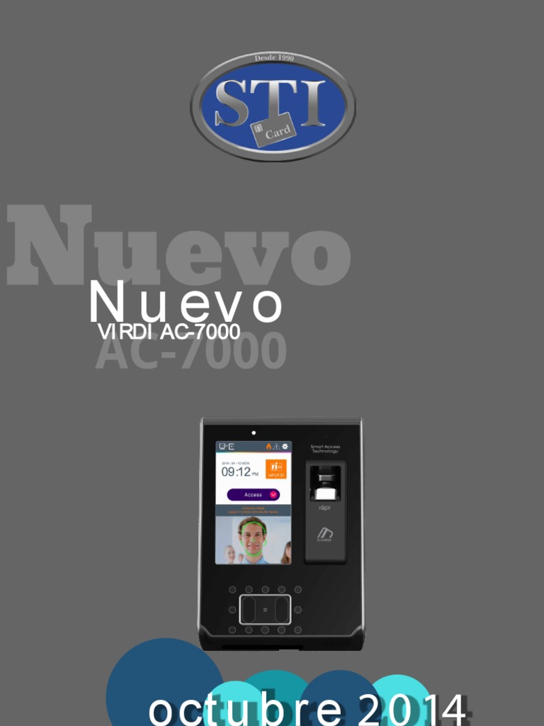 Presentación VIRDI AC-7000 PDF | PDF | Biometría | Identificación de frecuencia de radio