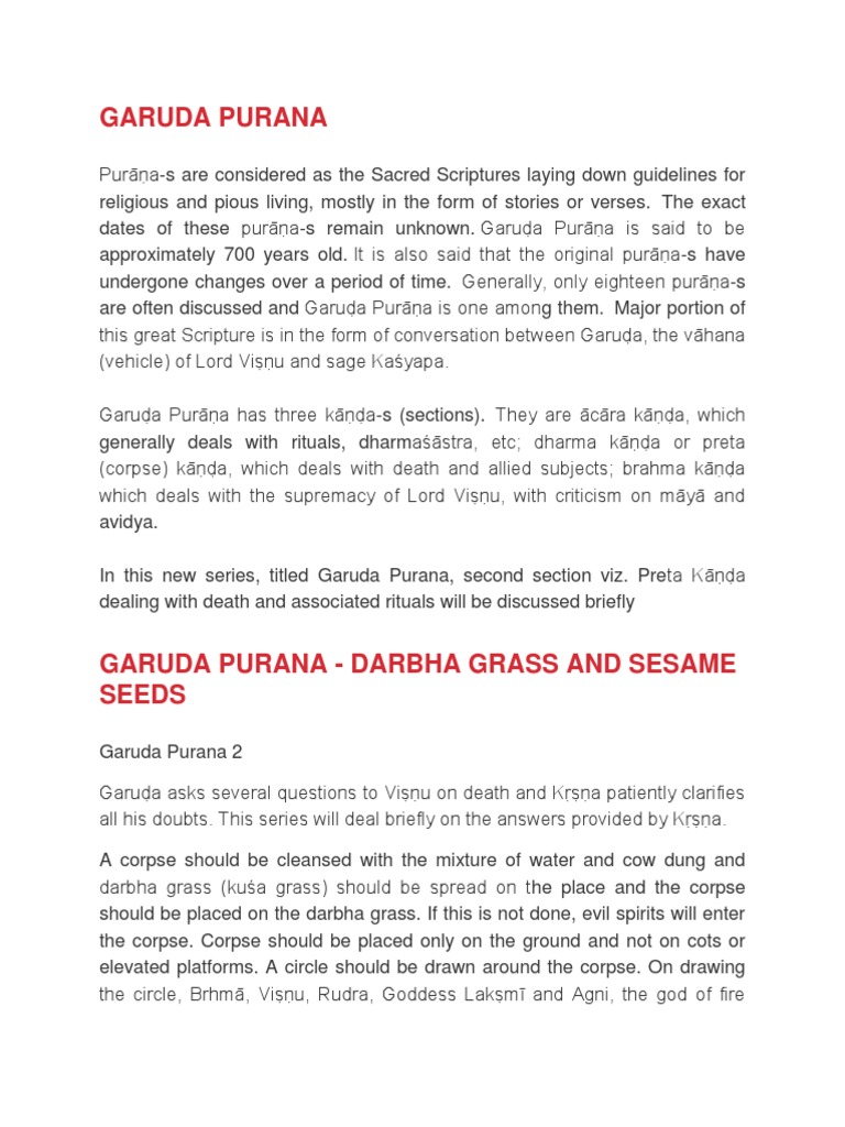 Garuda Purana | PDF | Hell | Puranas