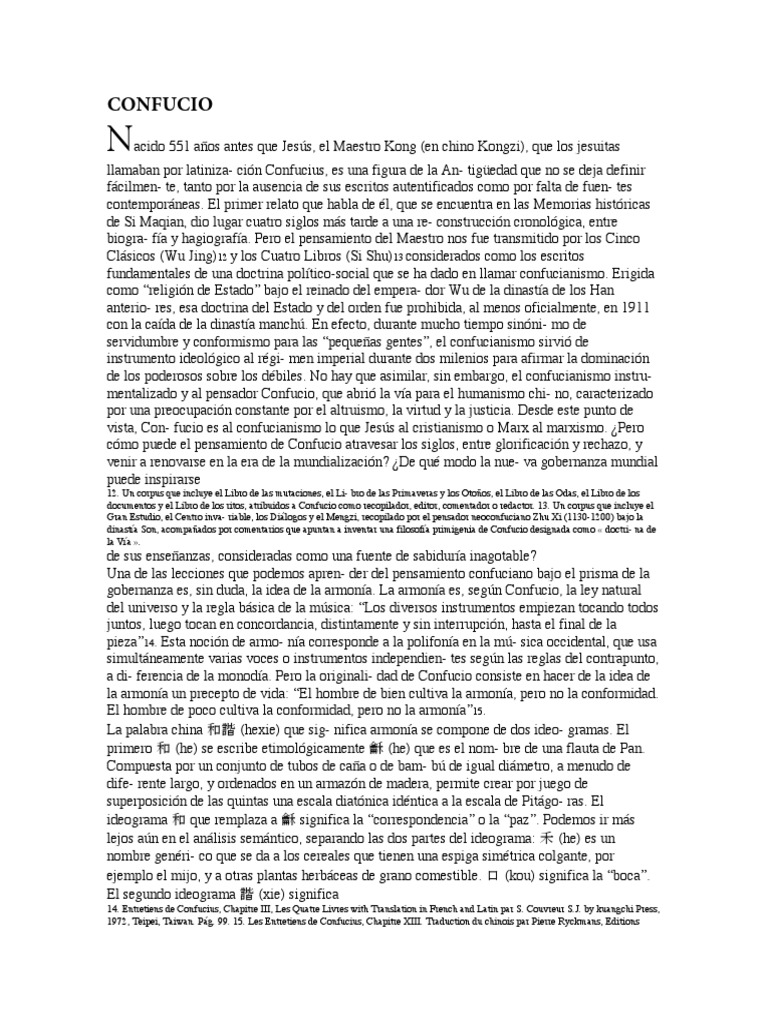 Confucio PDF | PDF | Confucio | confucionismo