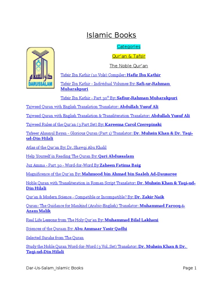 Islamic Books and Tafsir Resources | PDF | History | Religion ...