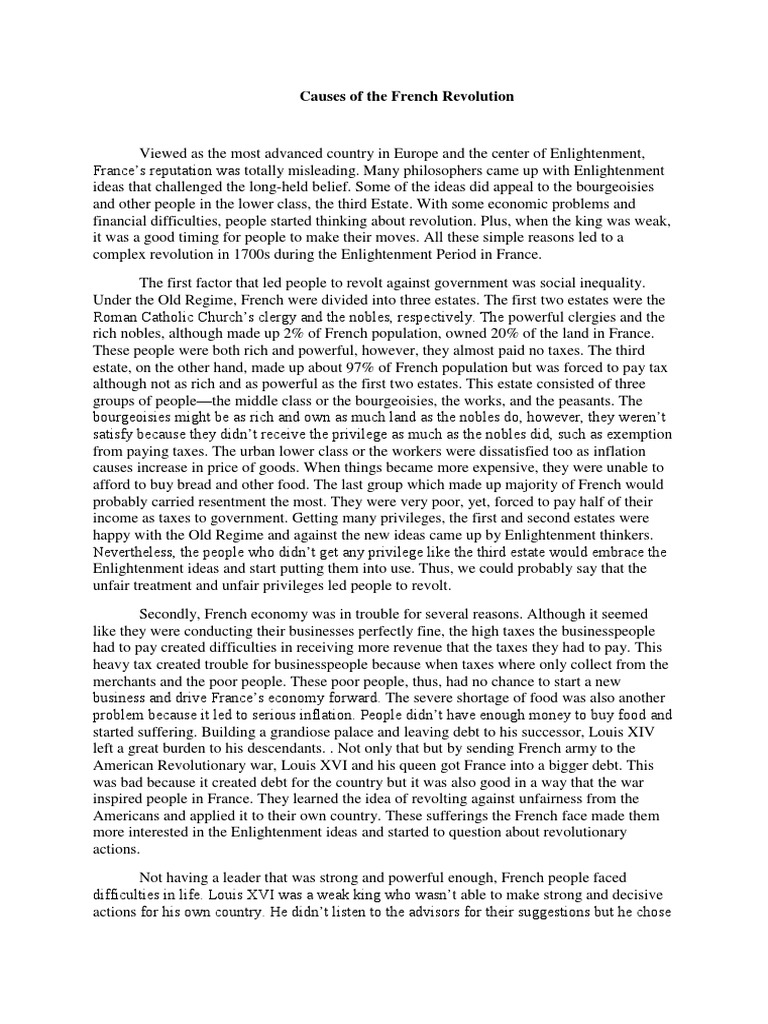 Causes of The French Revolution | PDF | Travel | History