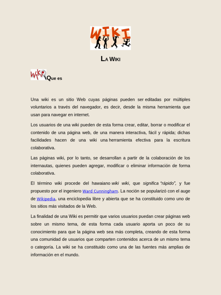 ¿Qué Es Una Wiki? | PDF | Wiki | Comunicación