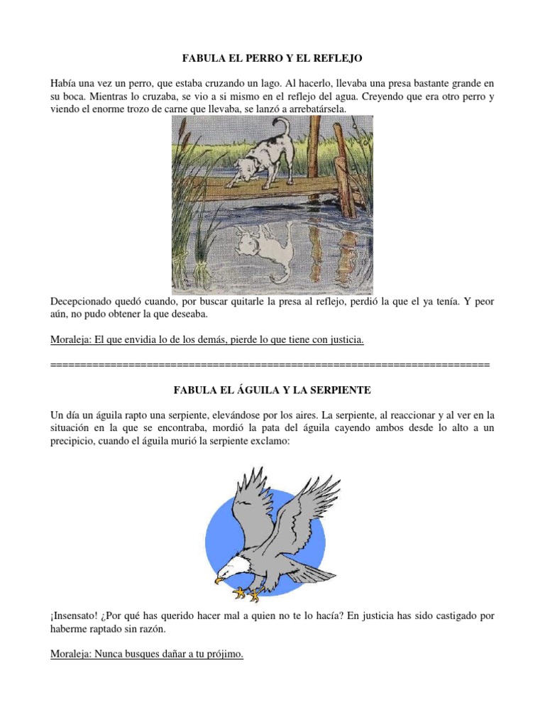 Fabula El Perro y El Reflejo | PDF
