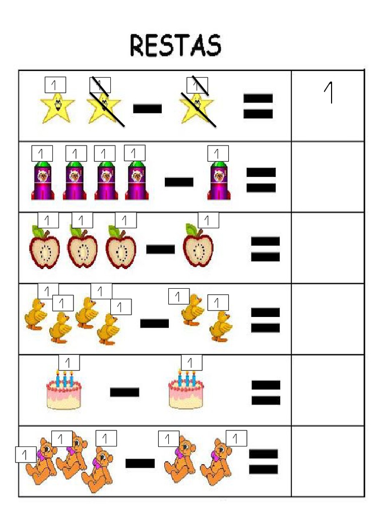 Restas Con Dibujos PDF | PDF