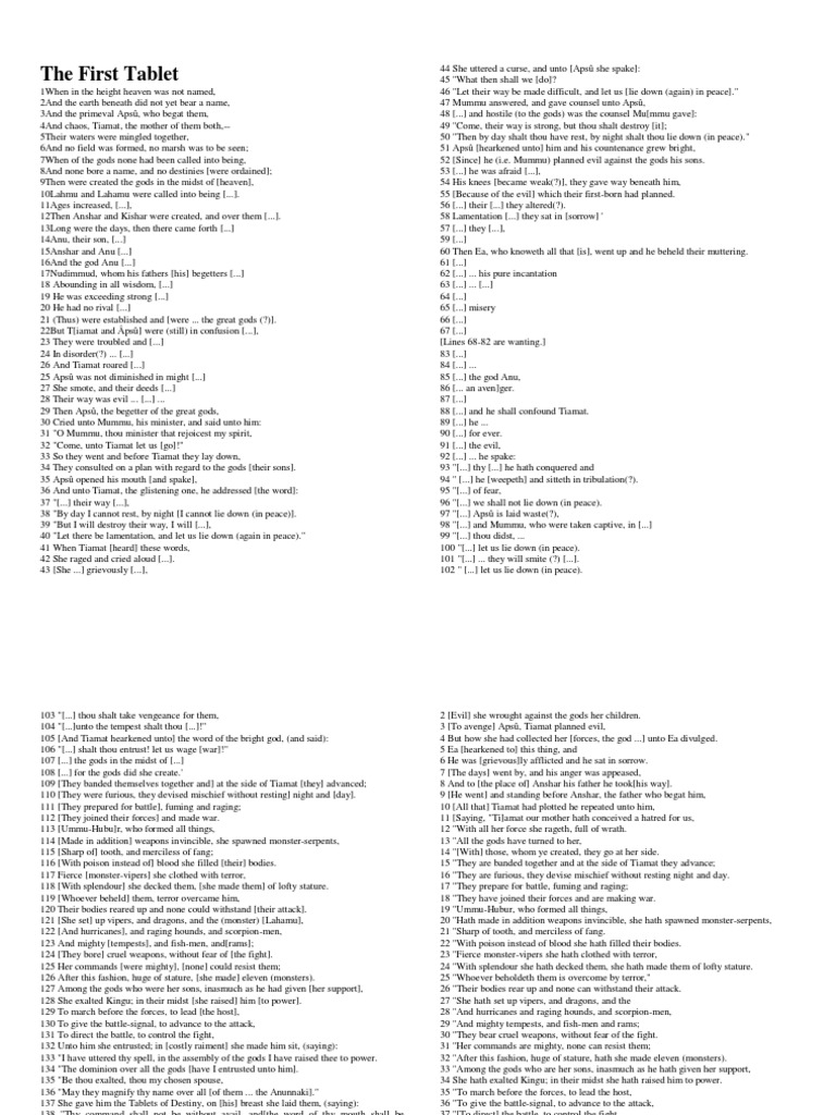 The Sumerian Tablets of Creation | PDF | Ancient Semitic Religions ...