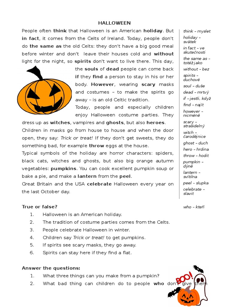 Halloween Present-Simple 2012 | PDF