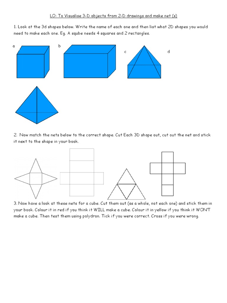 Making Nets of 3d Shapes | PDF | Teaching Mathematics