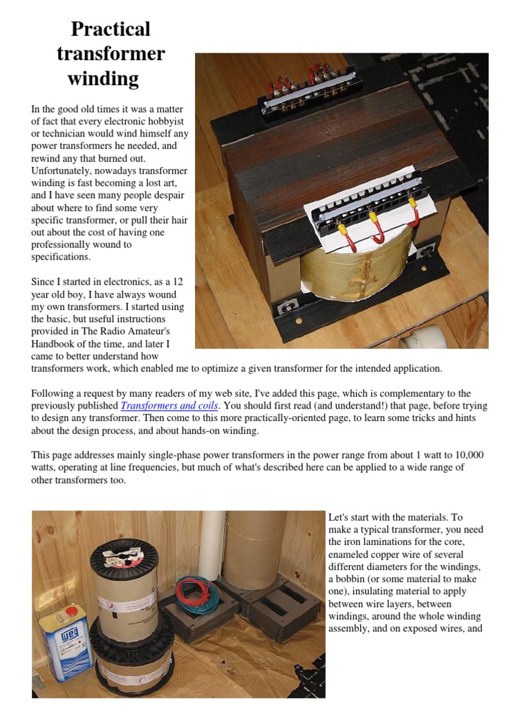 Transformer Design | PDF | Wire | Transformer