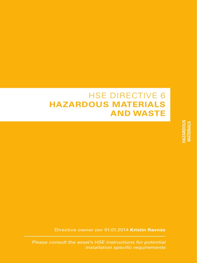HSE Directive 6-Hazardous Materials and Waste | PDF | Radioactive ...