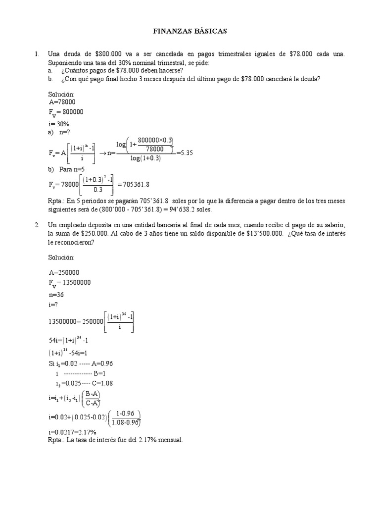 Finanzas Básicas | PDF