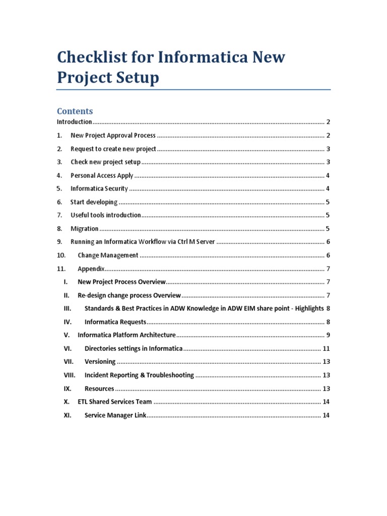 1-CheckList For Informatica New Project Setup | PDF | User (Computing) | Directory (Computing)