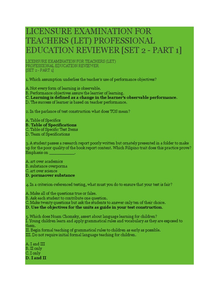 Licensure Examination for Teachers | Intellectual Disability | Teachers