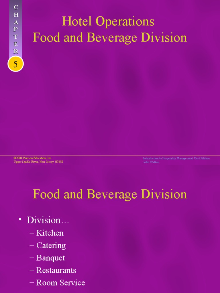 Hotel Operations Food and Beverage Division | PDF | Restaurants | Bar