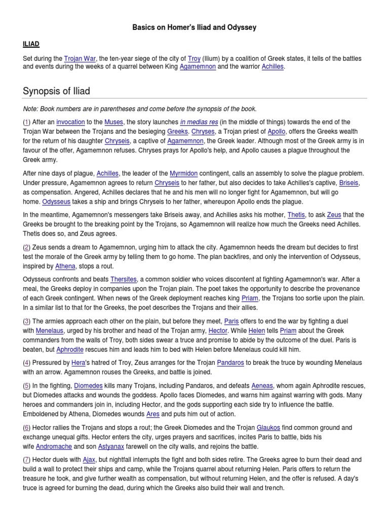 Iliad and Odyssey Edited | PDF | Achilles | Odyssey