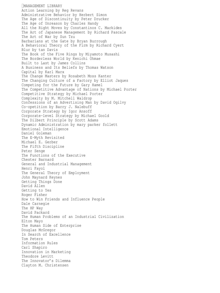 Management Books | PDF | Strategic Management | Business