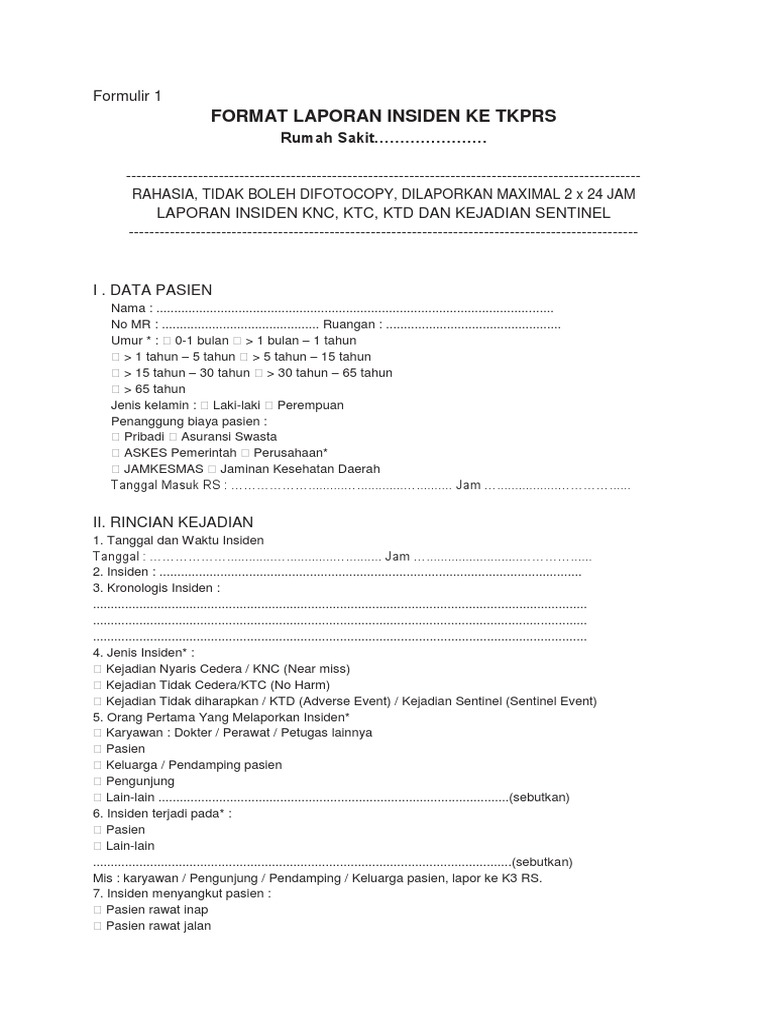 Form Laporan Ikp | PDF