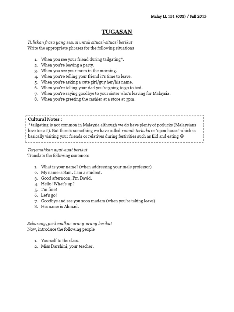 Malay Language Phrases & Translations | PDF | Language Arts & Discipline