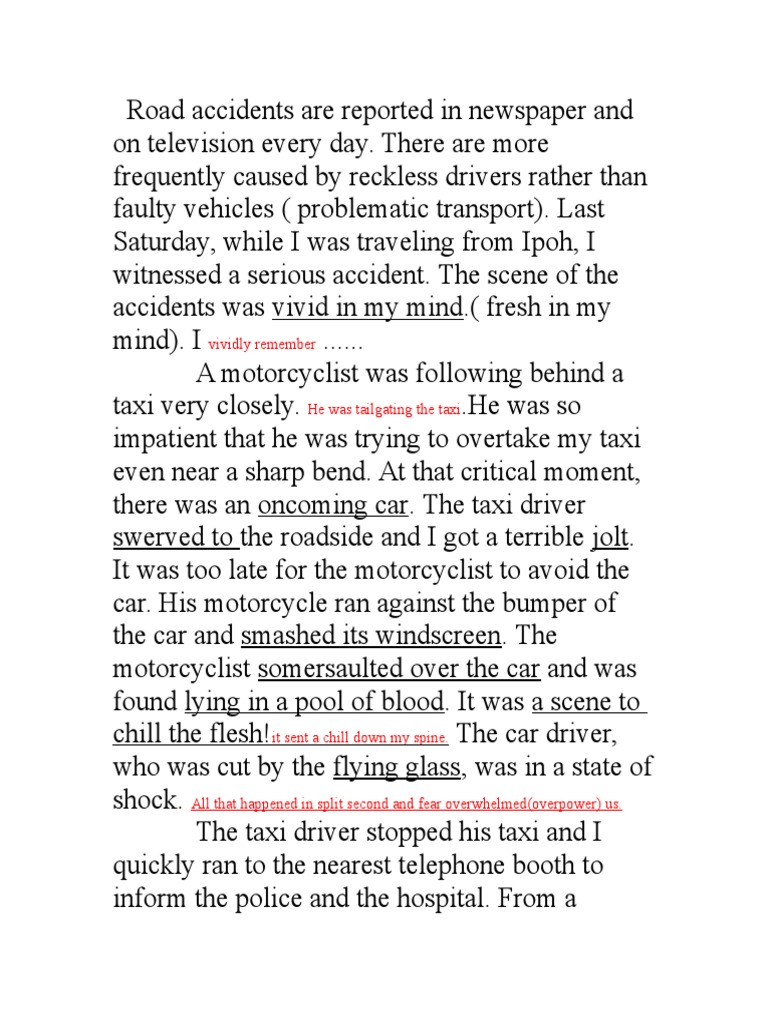 Road Accidents Are Reported in Newspaper and On | PDF | Traffic ...