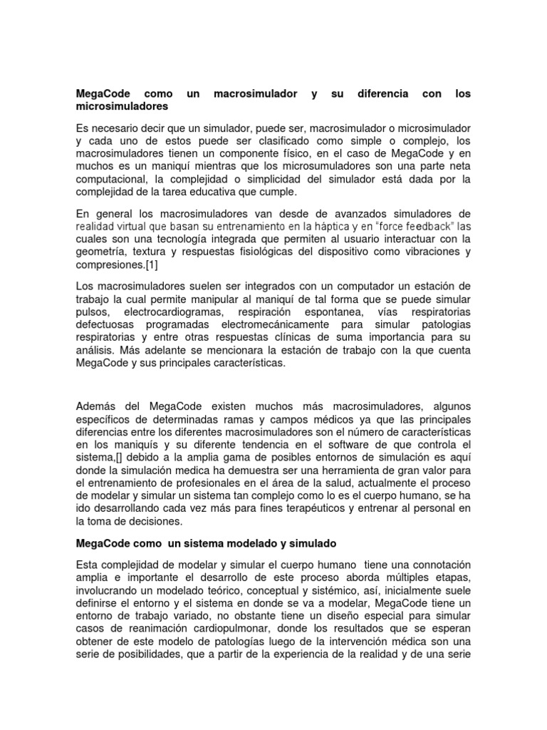 MegaCode: Simulador Médico Avanzado | PDF | Simulación | Reanimación ...