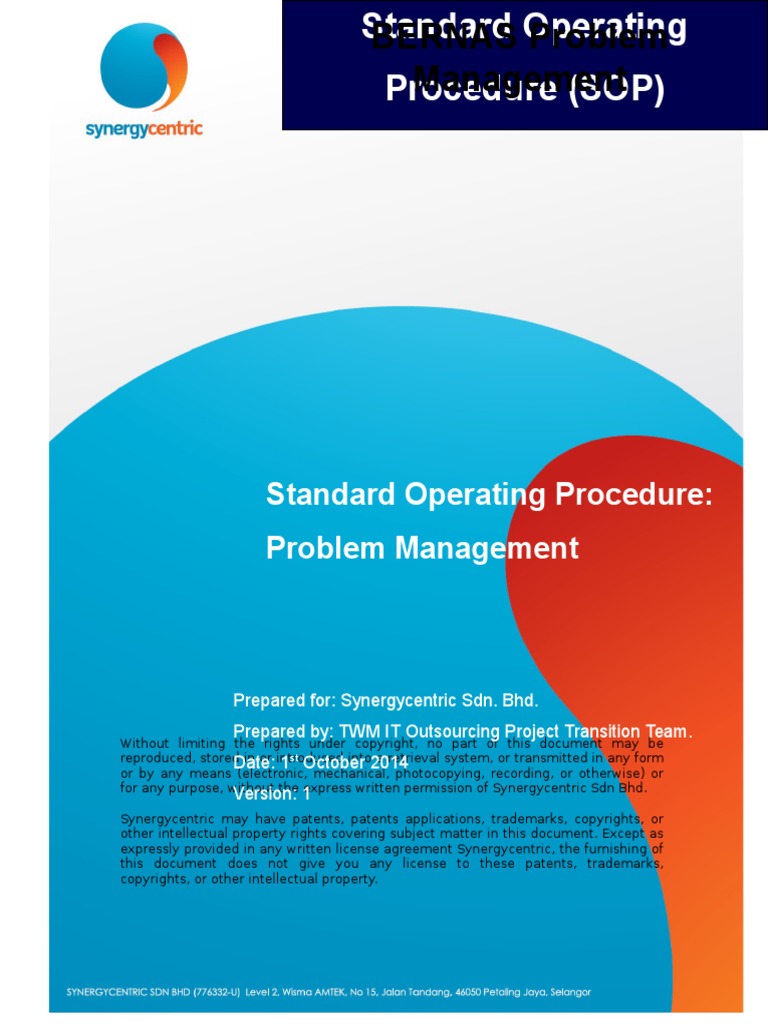 SOP - TWM - Problem Management - v1.1 | PDF | Copyright | Patent