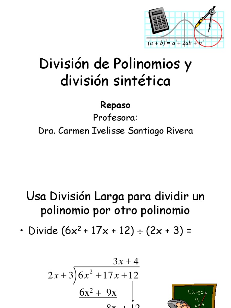 División de Polinomios y División Sintética PDF | PDF