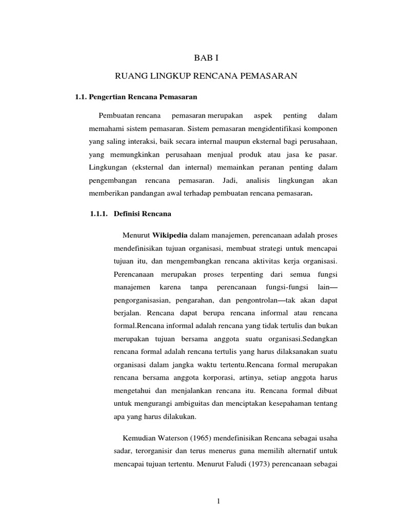 Rencana Pemasaran | PDF