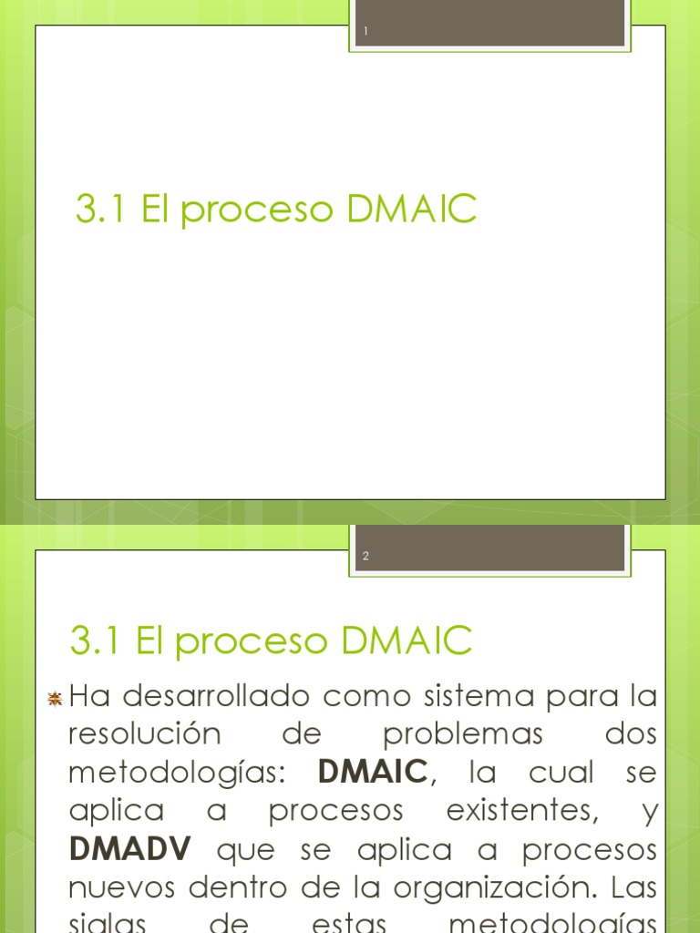3.1 El Proceso DMAIC | PDF | Six Sigma | Ciencia de sistemas
