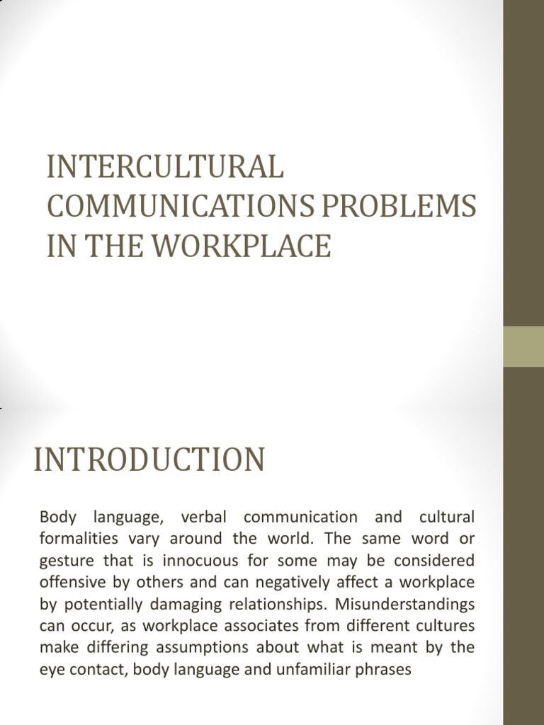 Intercultural Communications Problems in The Workplace | PDF | Body ...