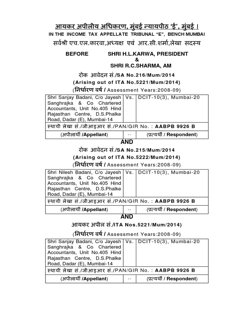 MUMBAI ITAT ON SERVICE OF NOTICE BY AFFIXTURE SECTION 282 | Summons ...