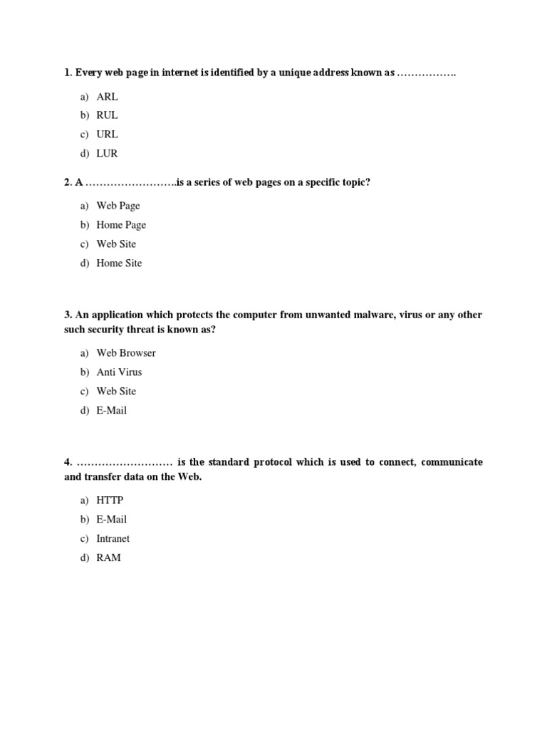 Part 2 MCQ On Basic Internet and Hardware | PDF