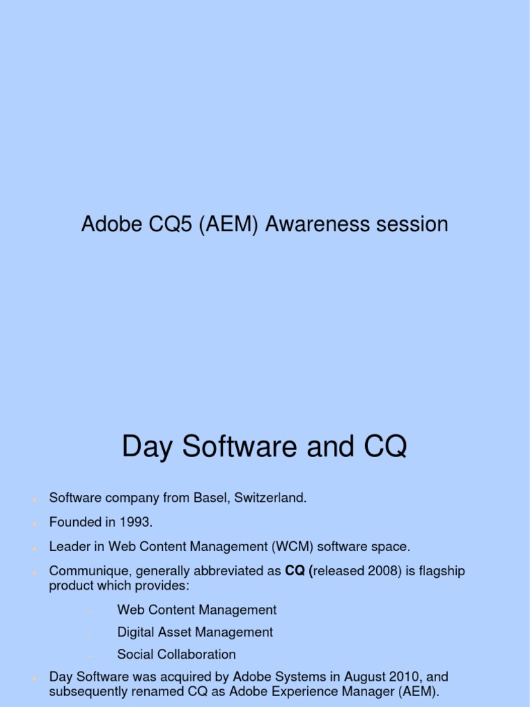 AEM CQ5 Overview and Authoring Guide | PDF