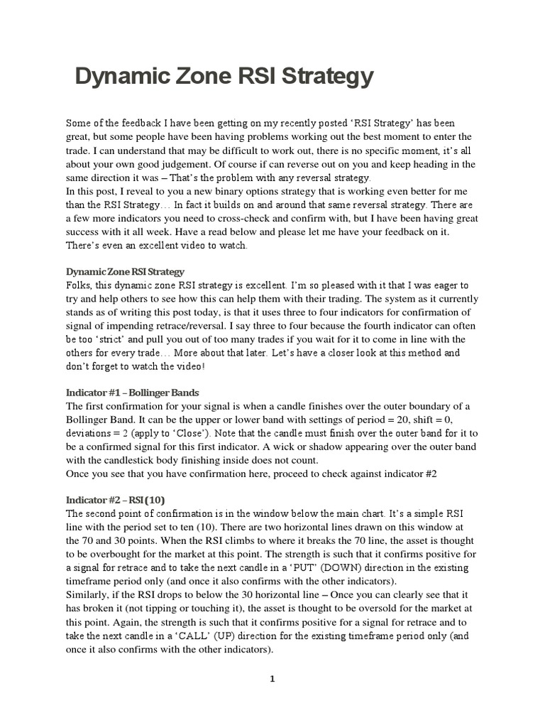 Dynamic Zone RSI Strategy | PDF | Financial Markets | Financial Economics