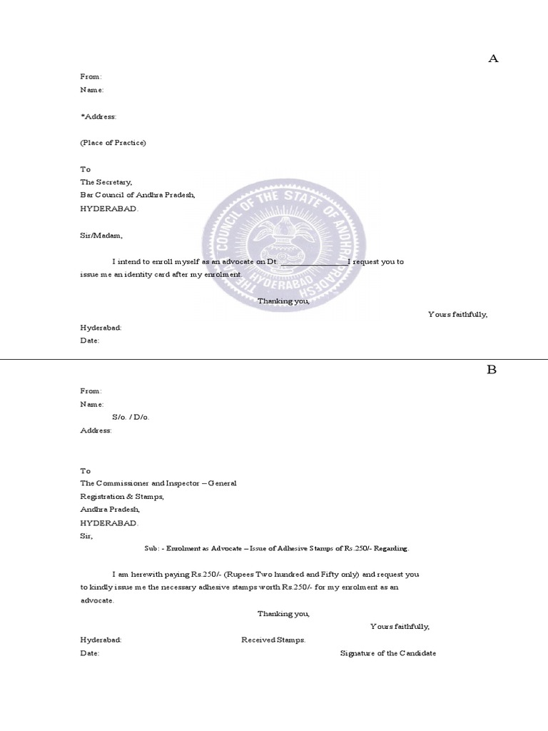 AP Highcourt Advocate Enrolment Application Form | Advocate | Legal ...