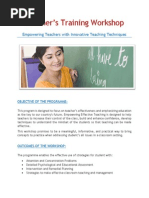 Detailed List of Teacher Workshop Topics | PDF | Classroom Management ...