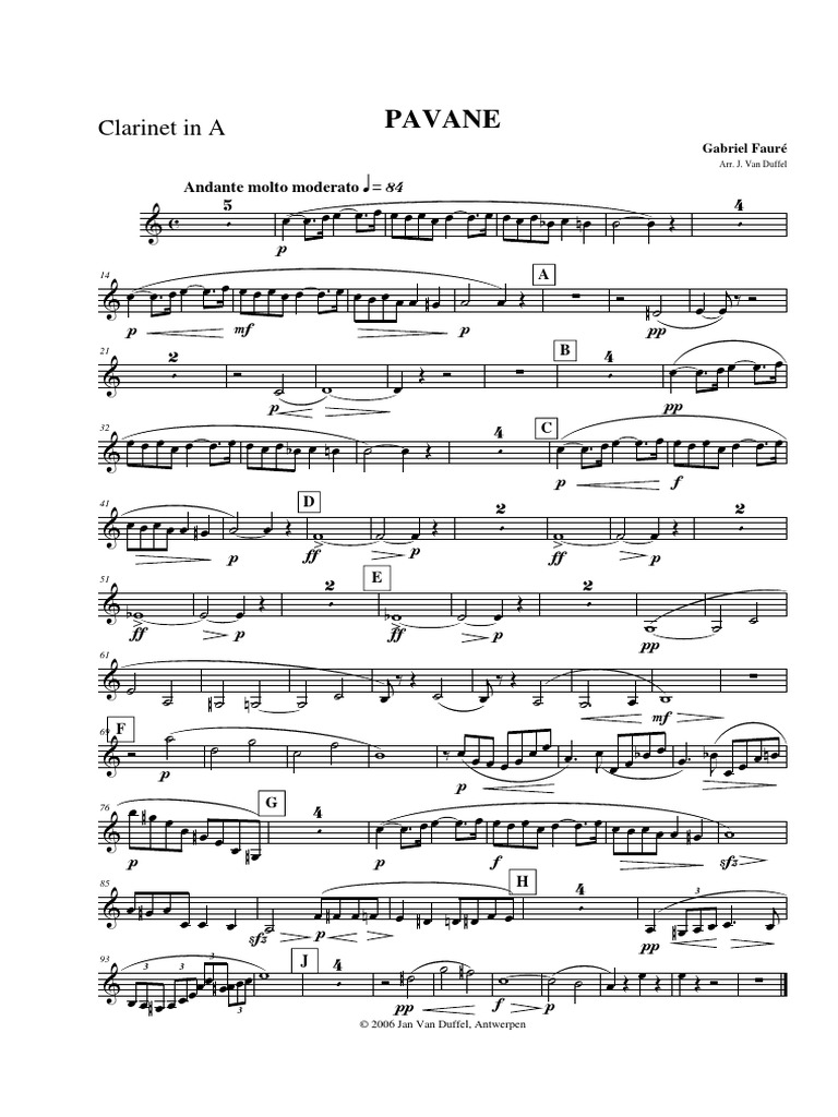 Faure Pavane Clarinet