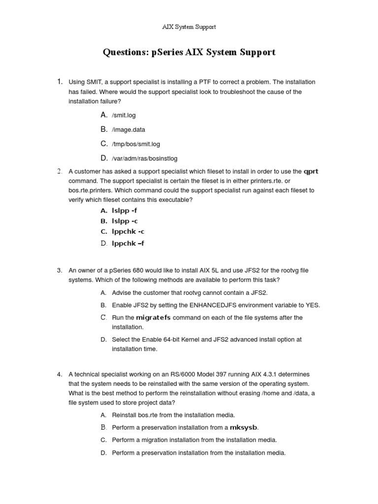 4 Questions Pseries Aix System Support Download Free Pdf File System Digital Technology