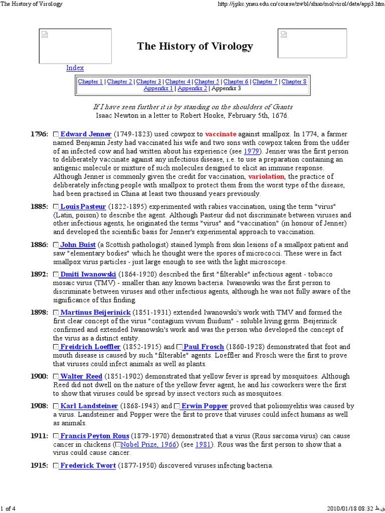 The History of Virology PDF | PDF | Virus | Virology