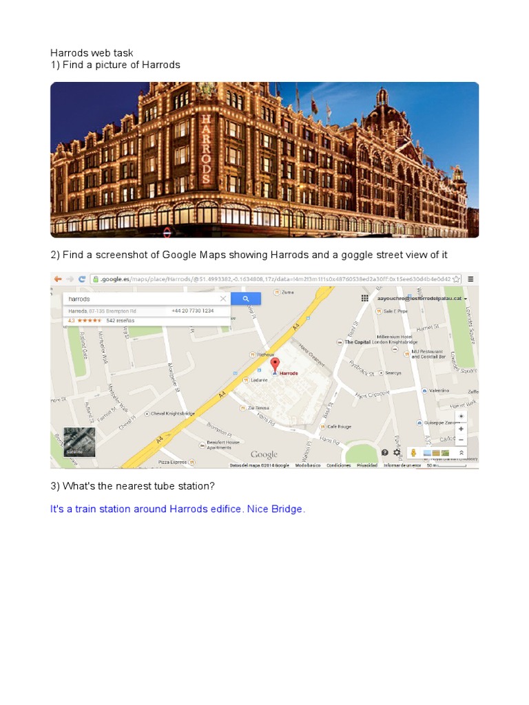 Harrods Visit Guide: Maps, Routes & Info | PDF