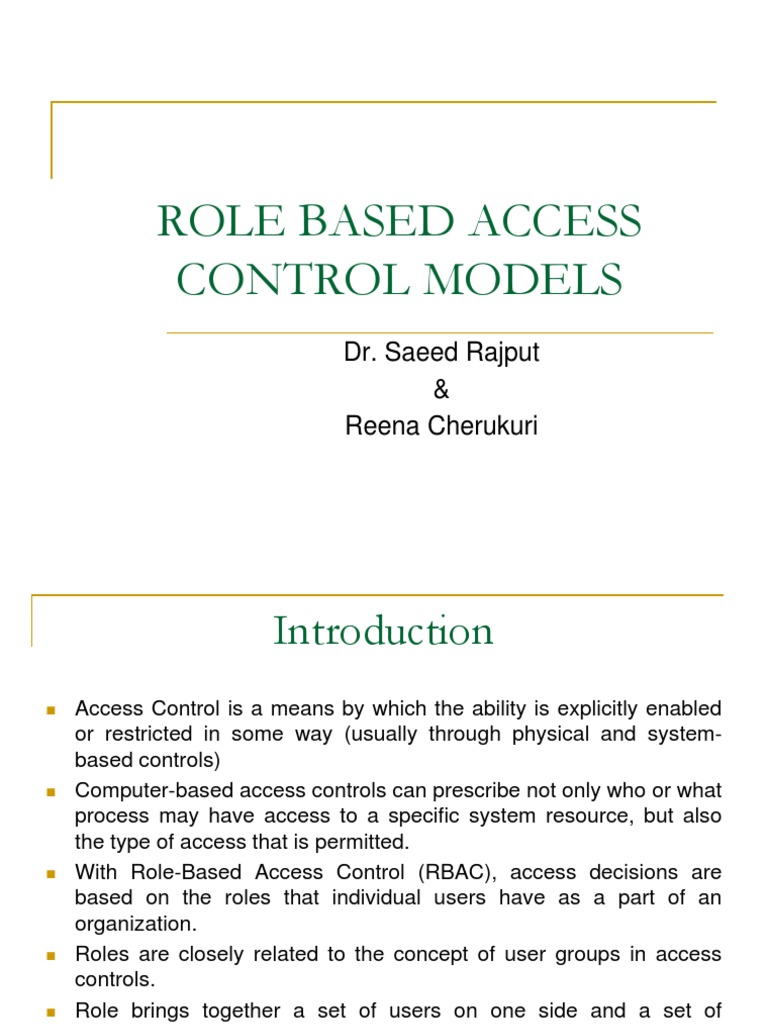 An Overview of Role-Based Access Control Models and the NIST RBAC ...