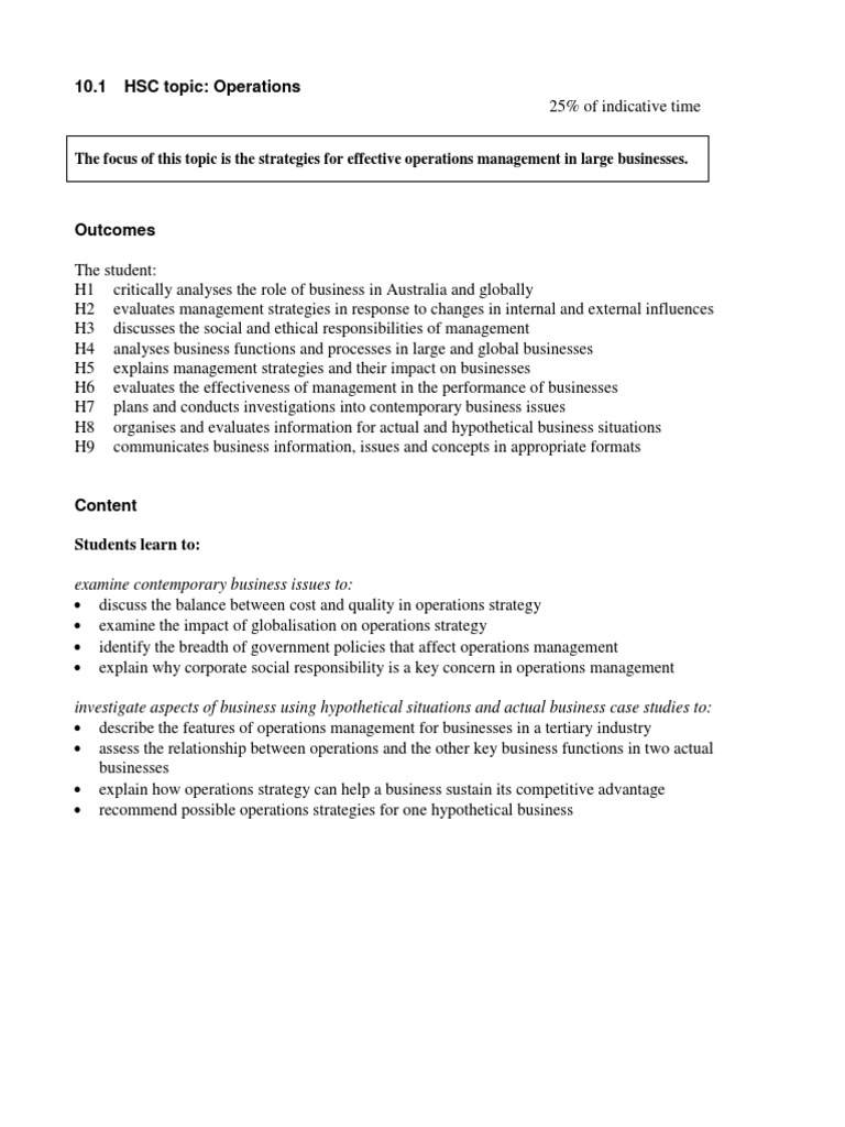 HSC Business Studies Simplified Syllabus | PDF | Employment | Strategic ...