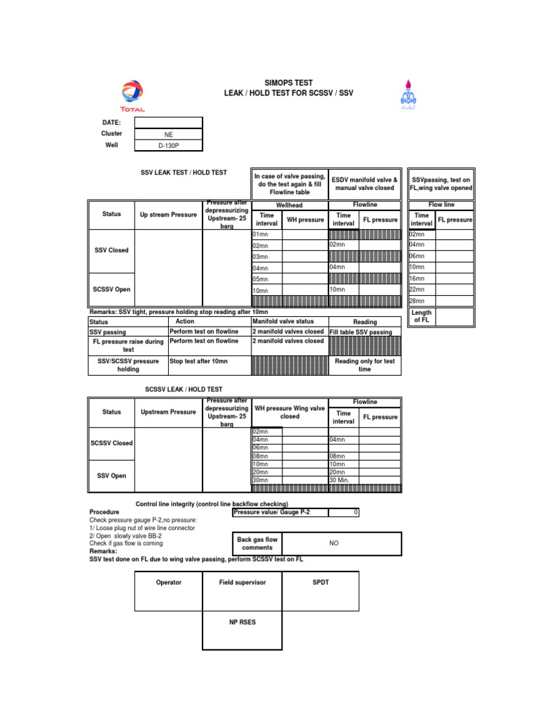 Well Pressure Test Procedures | PDF | Valve | Gas Technologies