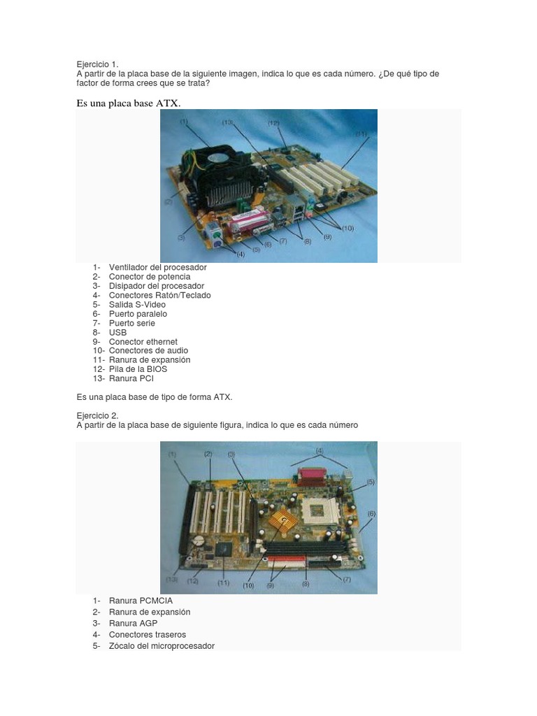 Ejercicios Placa Base | PDF | Informática