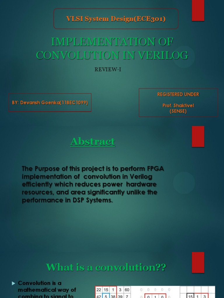 FPGA Implementation of Convolution in Verilog | PDF | Computers | Technology & Engineering