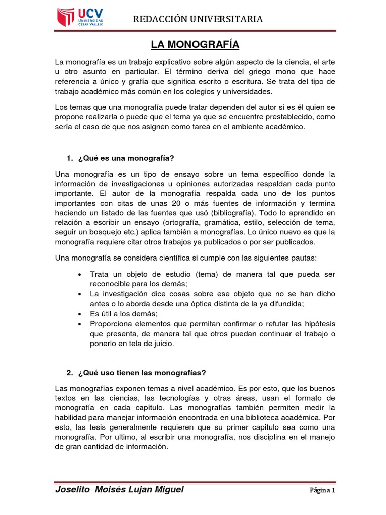 La Monografia | PDF | Bibliografía | Ensayos