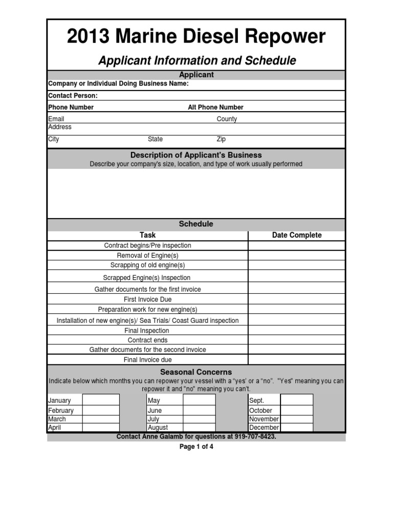 2013 Marine Diesel Repower Application | PDF | Law | Technology ...