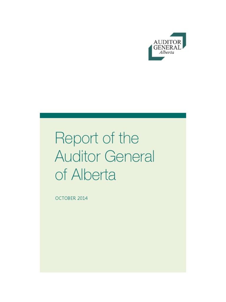 Alberta Auditor General Report - October 2014 Report | PDF | Risk ...
